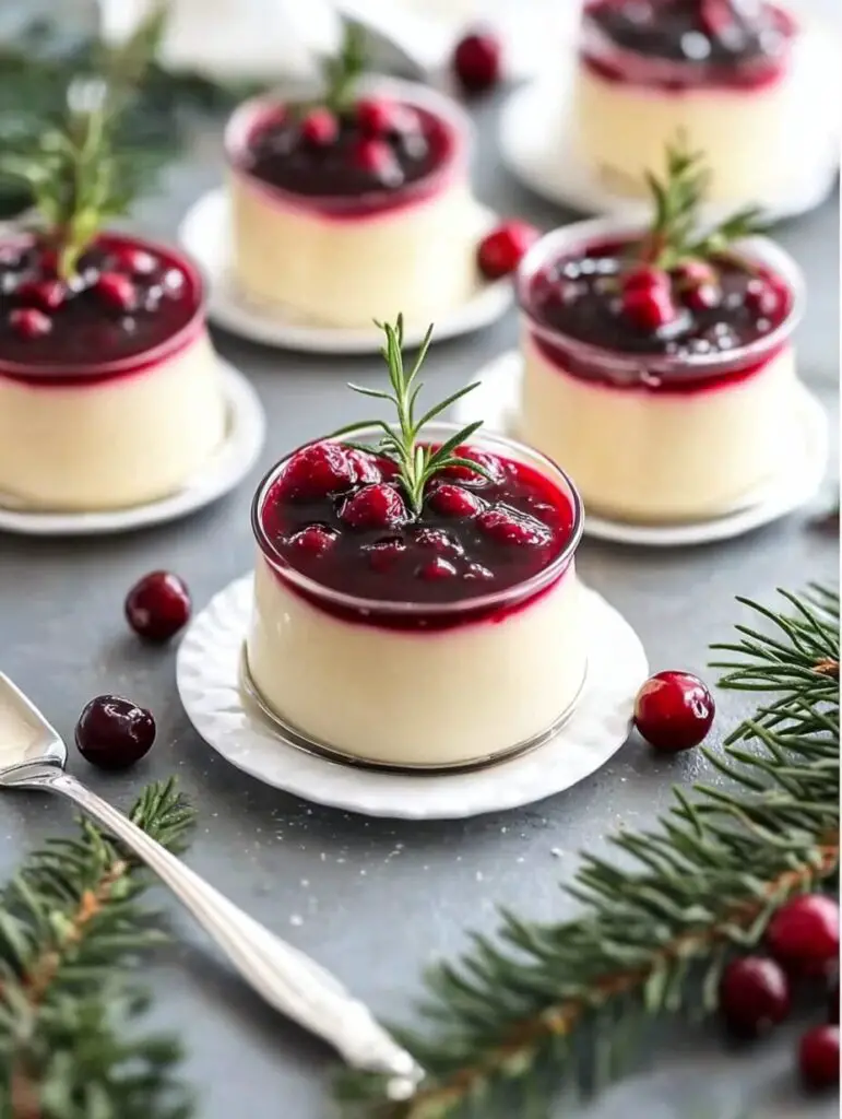 Eggnog Panna Cotta with Spiked Cranberry Sauce - recipes by flora