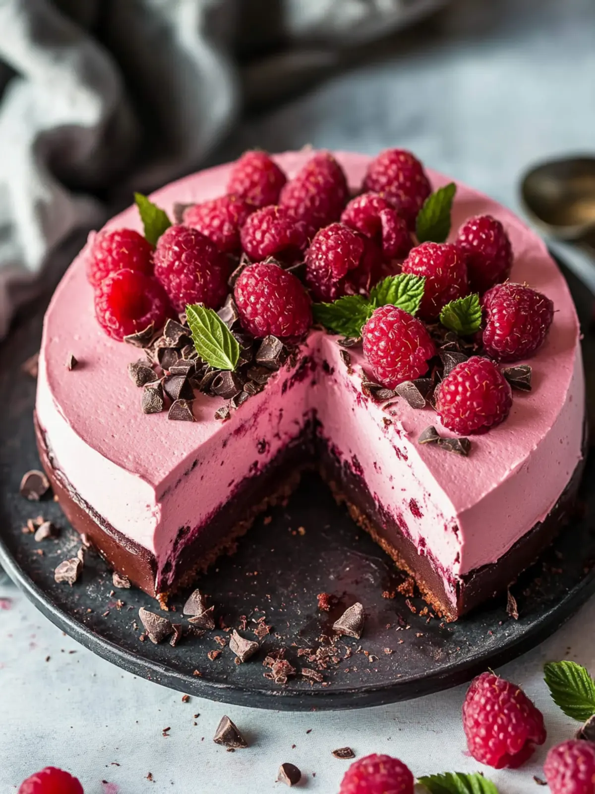 Irresistible Chocolate Raspberry Mousse Cake - Decadent Delight