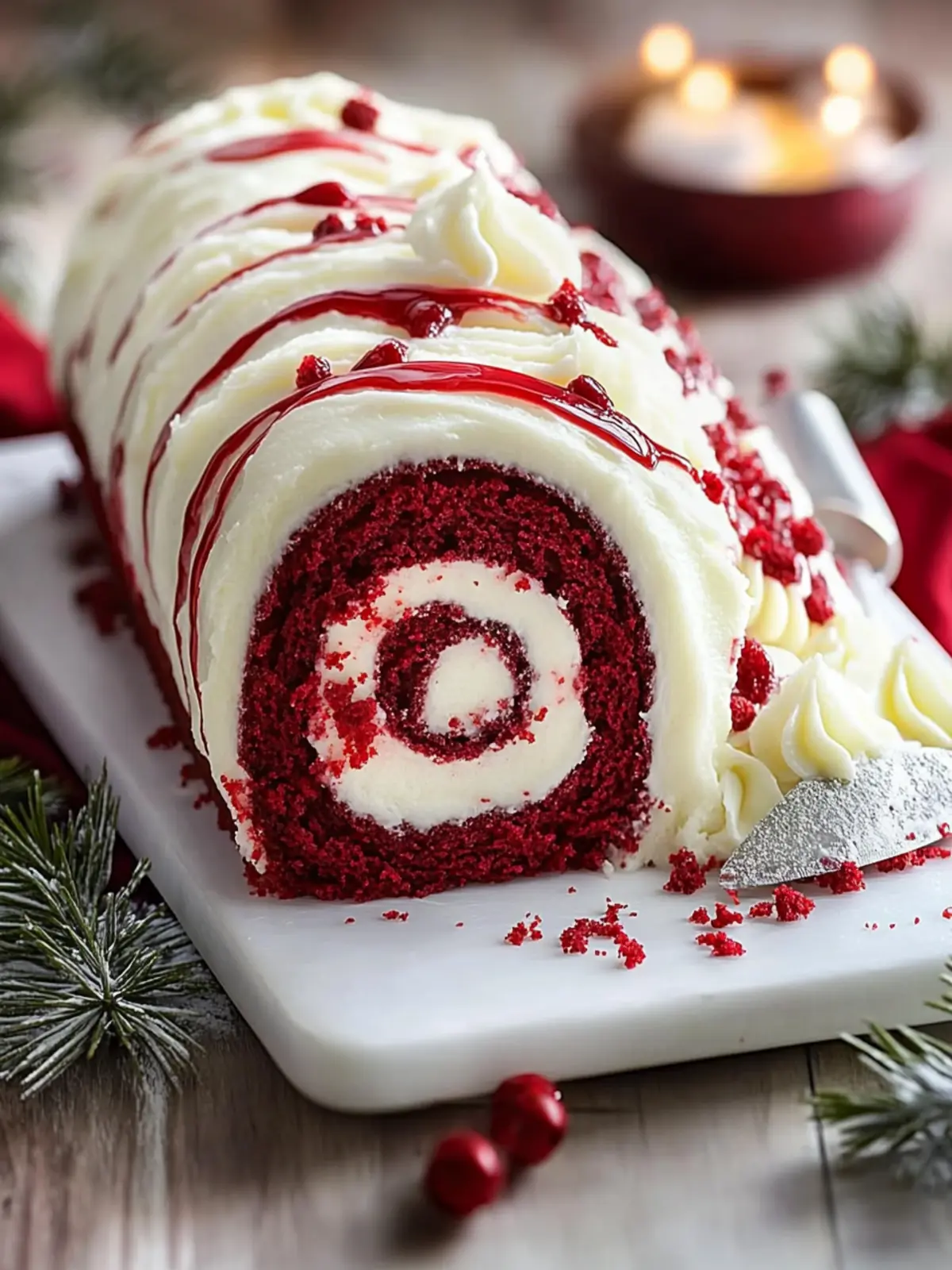 Irresistible Red Velvet Cake Roll with Cream Cheese Frosting
